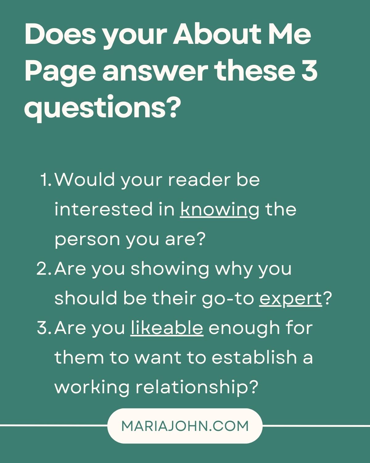 Write an About Me Page That Gets You Clients - mariajohn.com